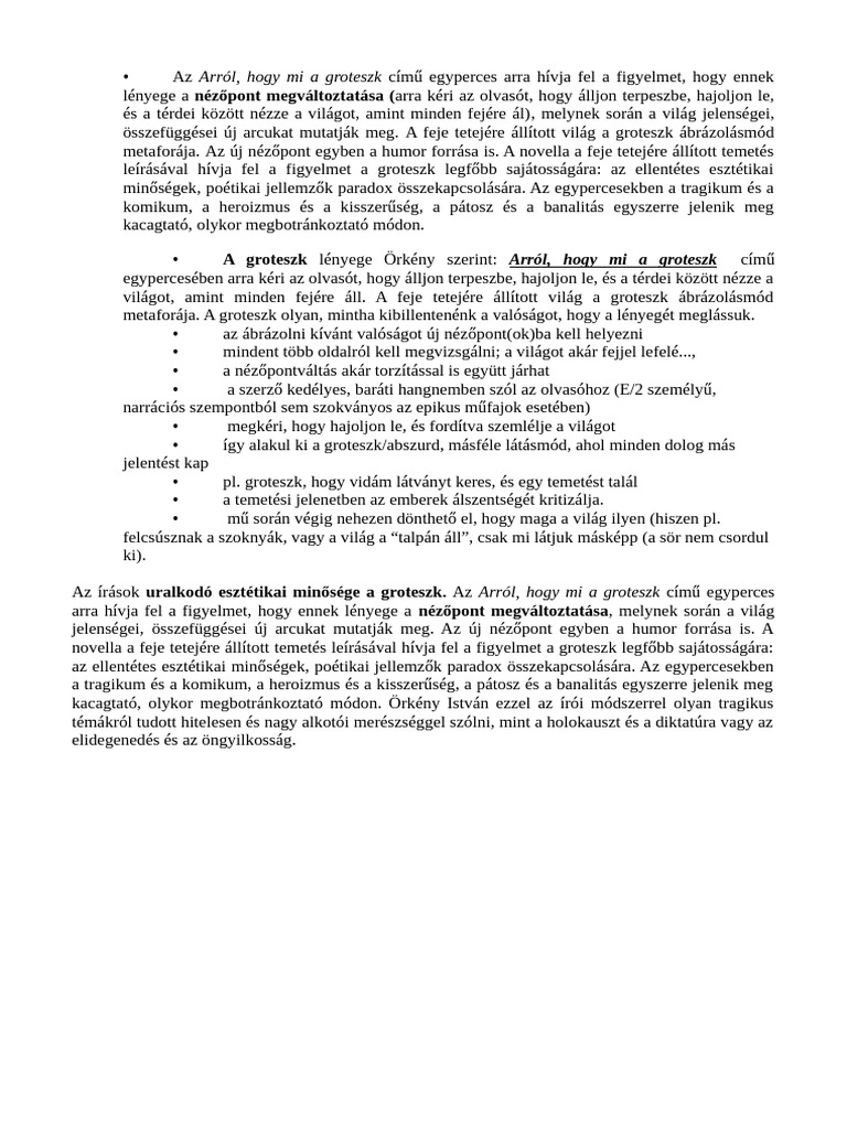 Arról, Hogy Mi A Groteszk | PDF