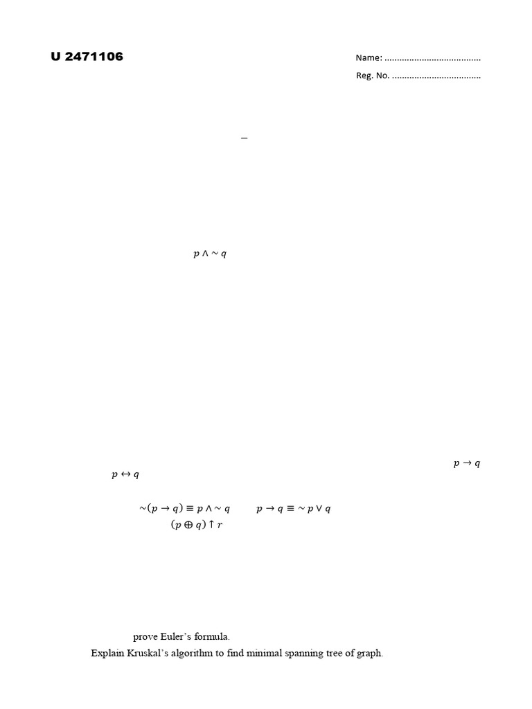 BCA1 CJ103 Discrete Structures For Computer Applications | PDF