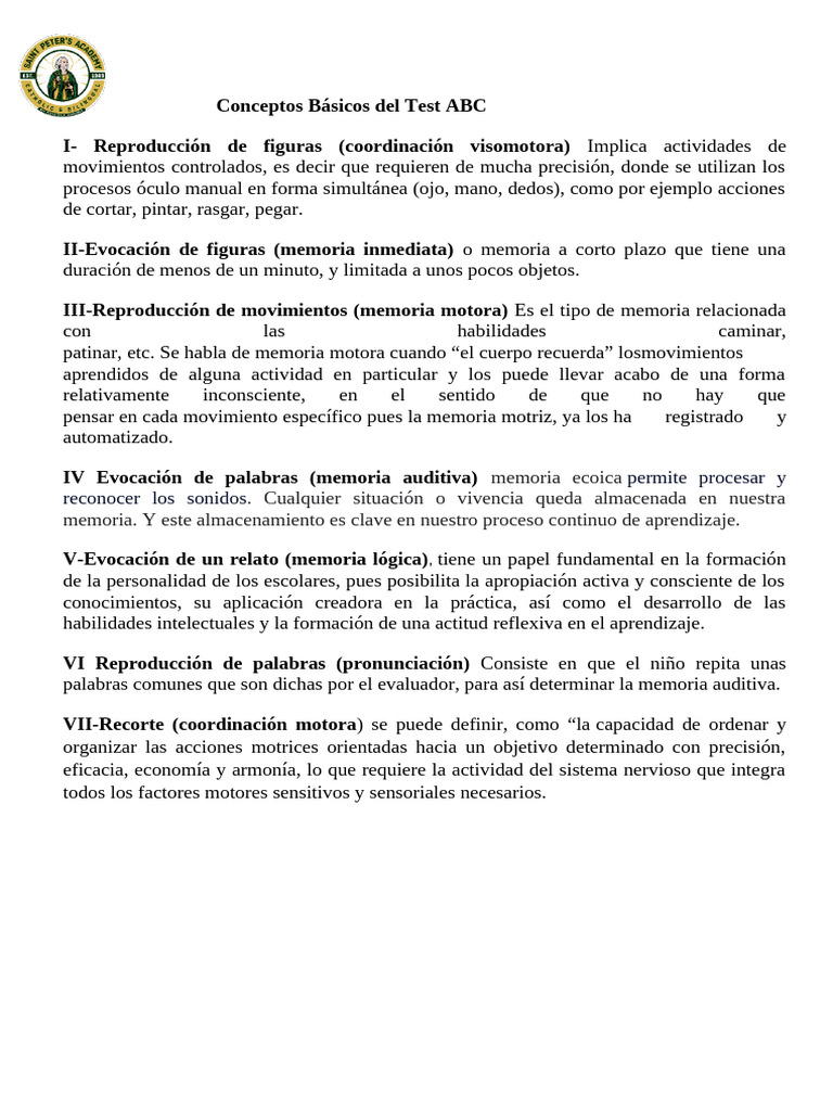 Conceptos Clave del Test ABC | PDF