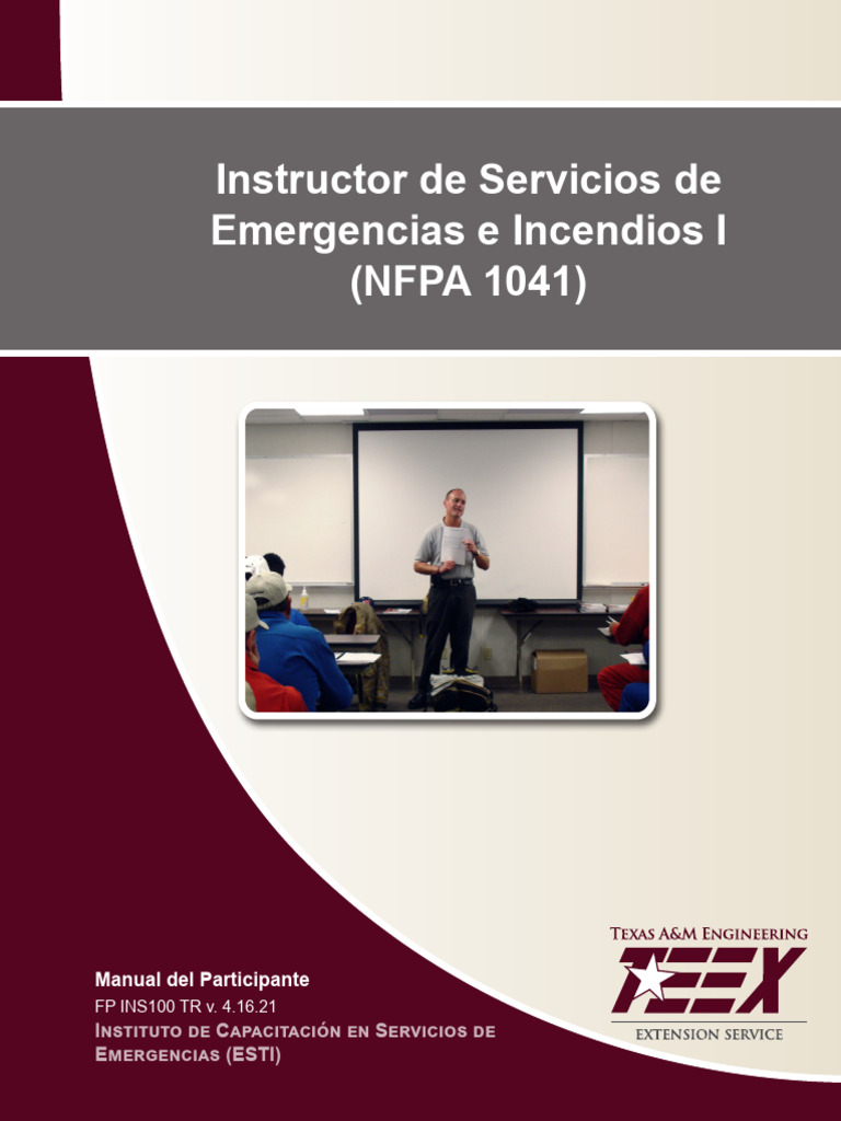 INS100 - Fire Instructor I (NFPA 1041) PM - Spanish | PDF | Aprendizaje ...
