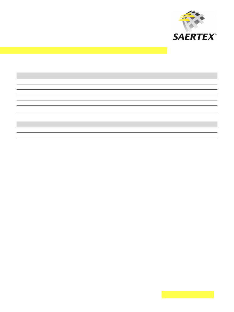 Technical Datasheet: ARTICLE CONSTRUCTION (In Accordance With EN 13473 ...