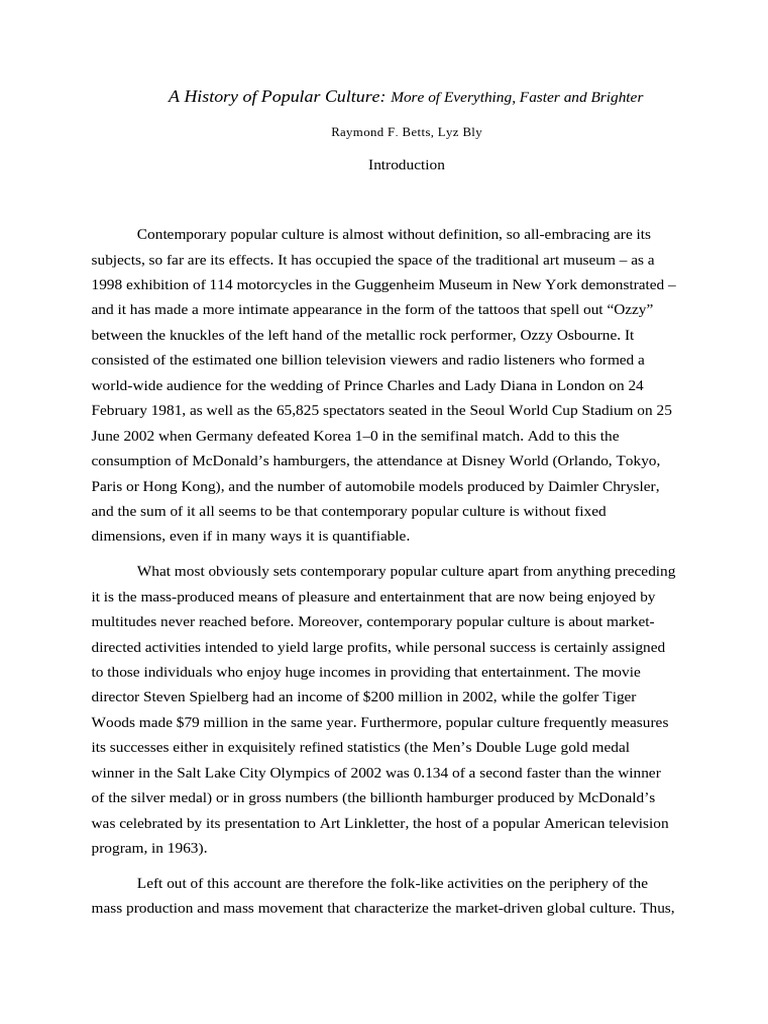 Evolution of Contemporary Popular Culture | PDF | Andy Warhol ...