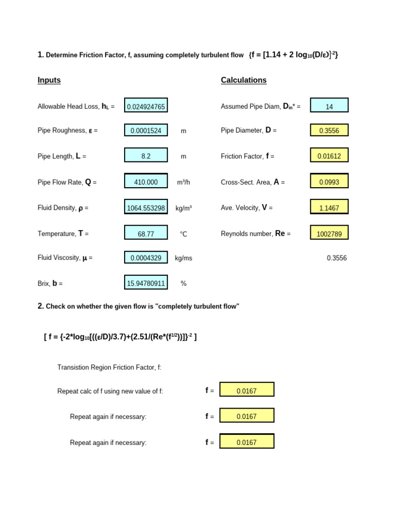 Pipe Flow Friction Factor Calculations | PDF | Fluid Dynamics ...