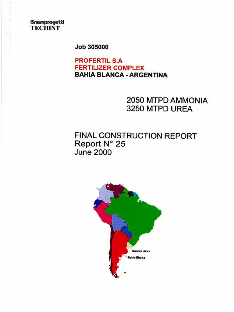 Profertil - Final Construction Report - June 2000 - 1 | PDF