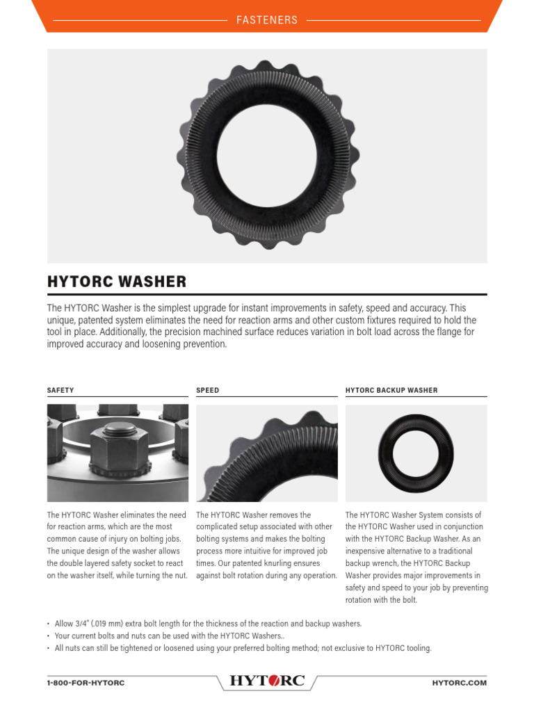 HYTORC-Washer-cut_sheet | PDF | Nut (Hardware) | Screw