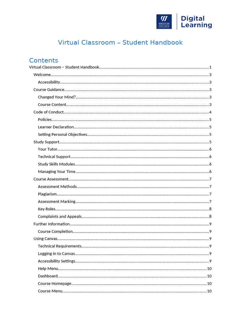 Virtual Classroom Student Handbook | PDF | Turnitin | Safari (Web Browser)