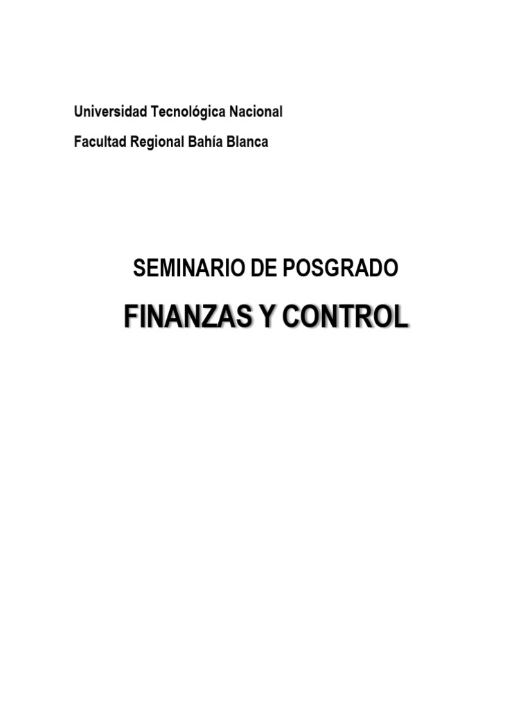 Finanzas y Control | PDF | Valoración (Finanzas) | Contabilidad
