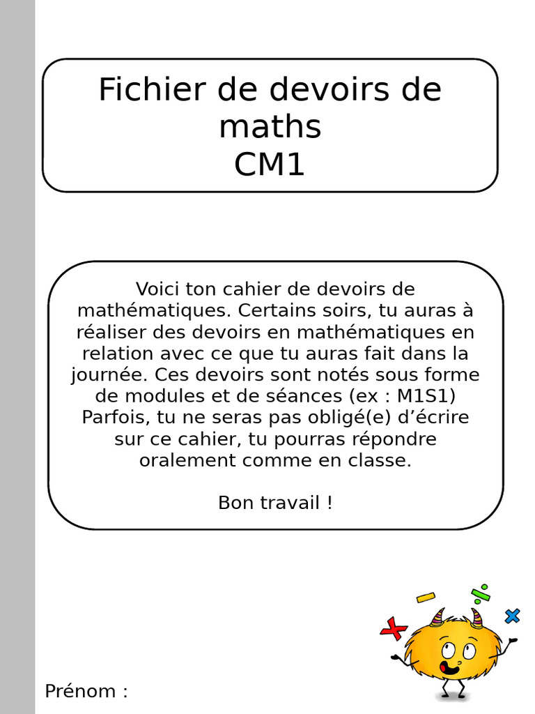 Devoirs de maths CM1 : Modules et Séances | PDF | Mathématiques