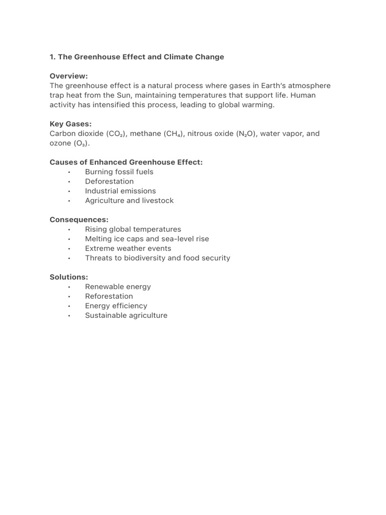 The Greenhouse Effect and Climate Change | PDF
