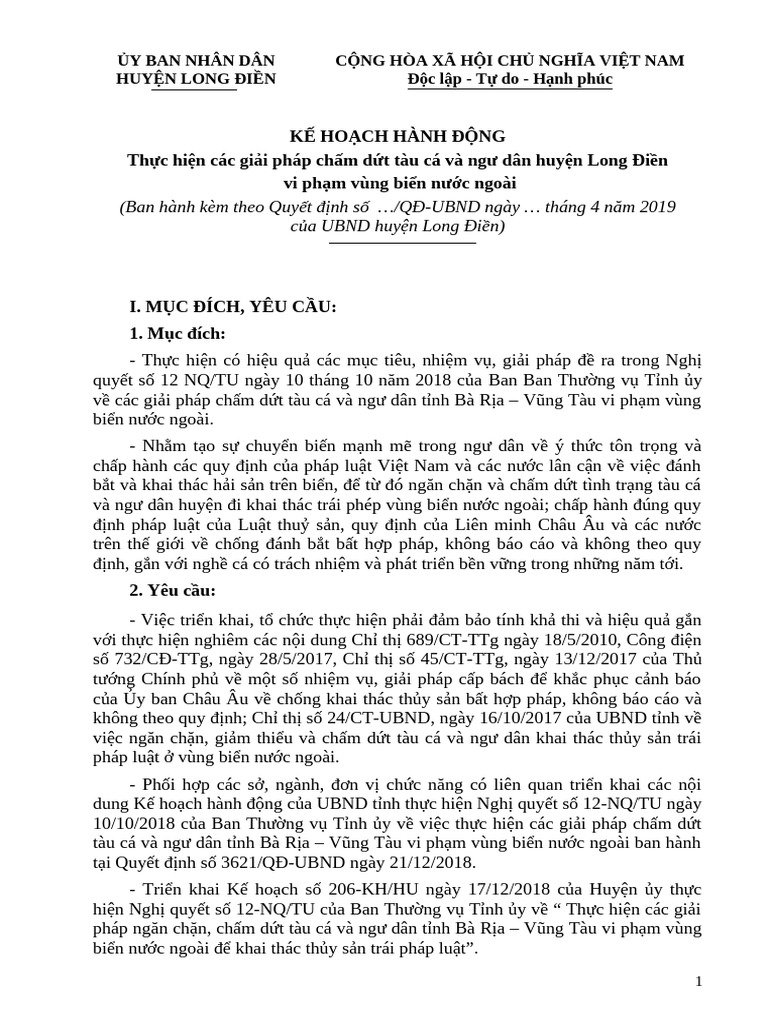 Ke Hoach Hanh Dong | PDF