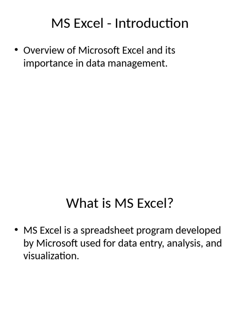 MS Excel: Essential Features & Uses | PDF | Microsoft Excel | Spreadsheet