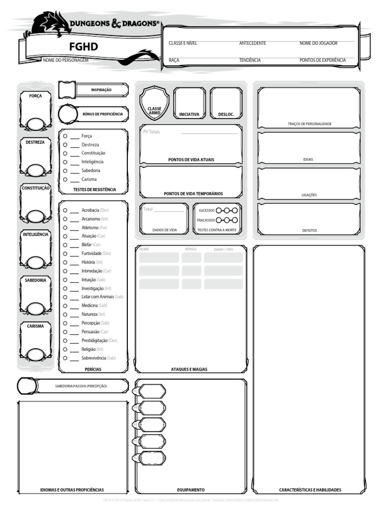 dd-5e-ficha-de-personage SDF | PDF