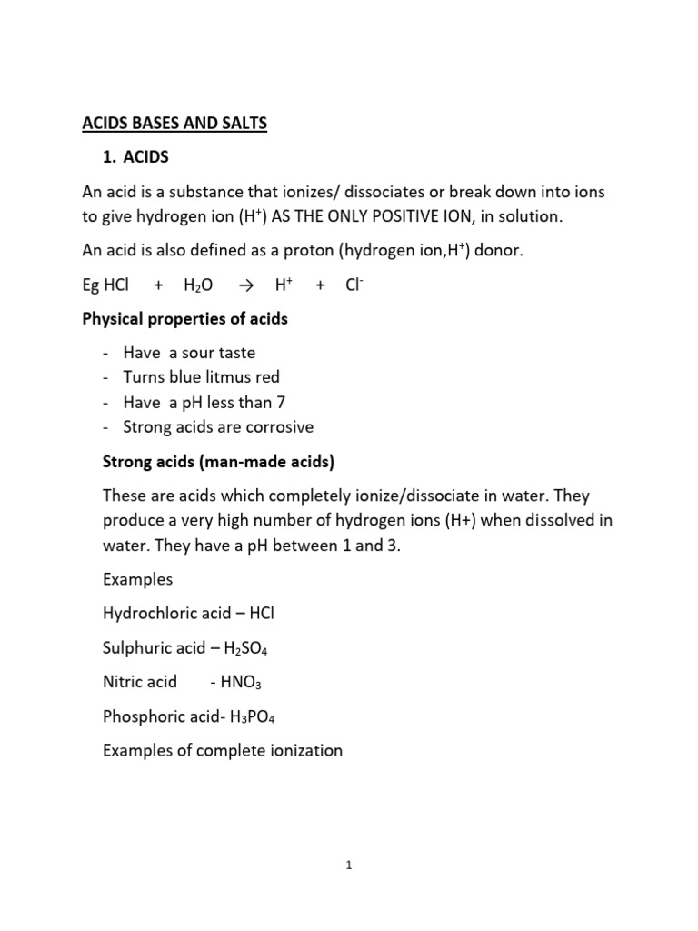 Acids Bases and Salts | PDF | Hydroxide | Acid