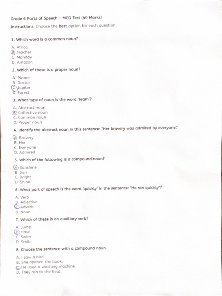 English Quiz Multi Choice Practice | PDF