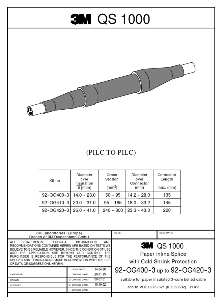 11 KV 92-Ogxxx-3 Pilc To Pilc | PDF | Electrical Connector | Cable