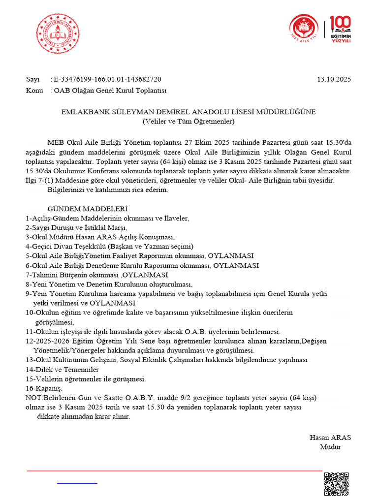 OAB Olağan Genel Kurul Toplantısı | PDF