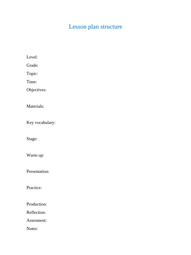 Lesson Plan Template Guide | PDF