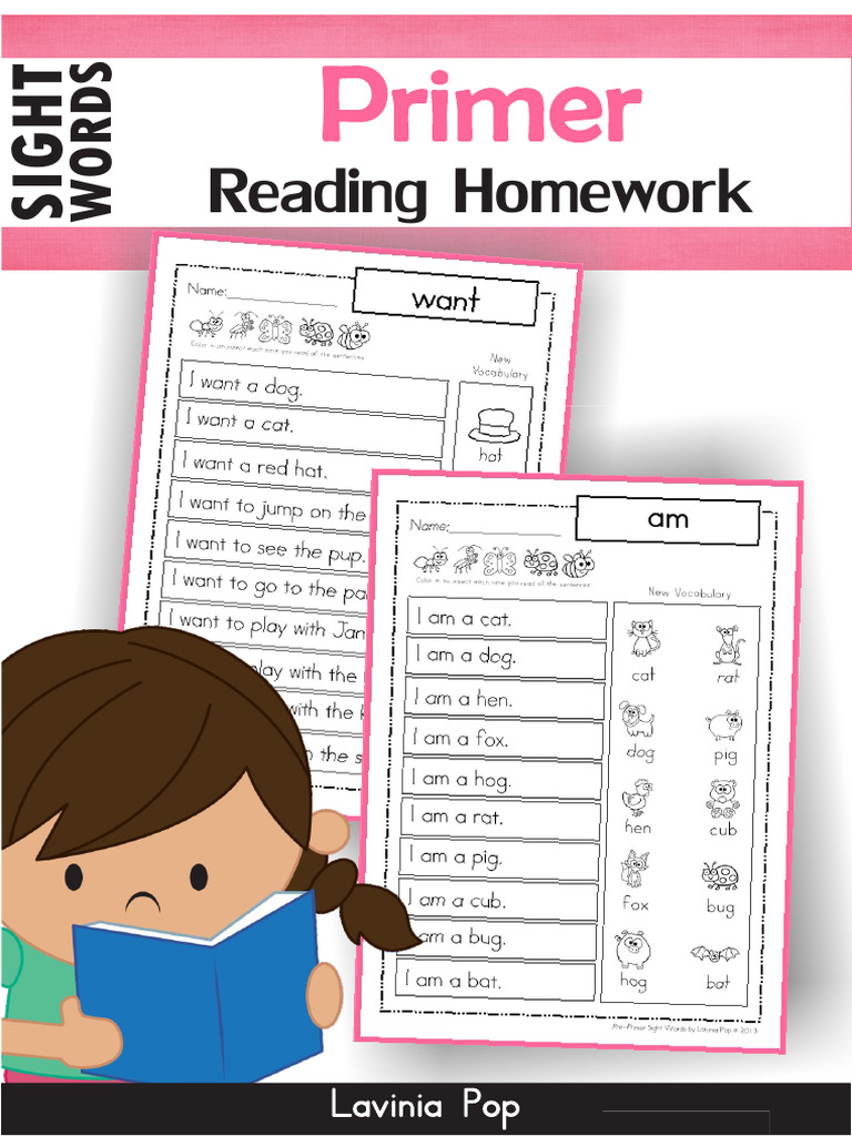 Primer Sight Words Reading Homework | PDF