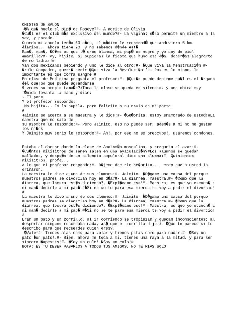 Chistes de salón divertidos y cortos | PDF