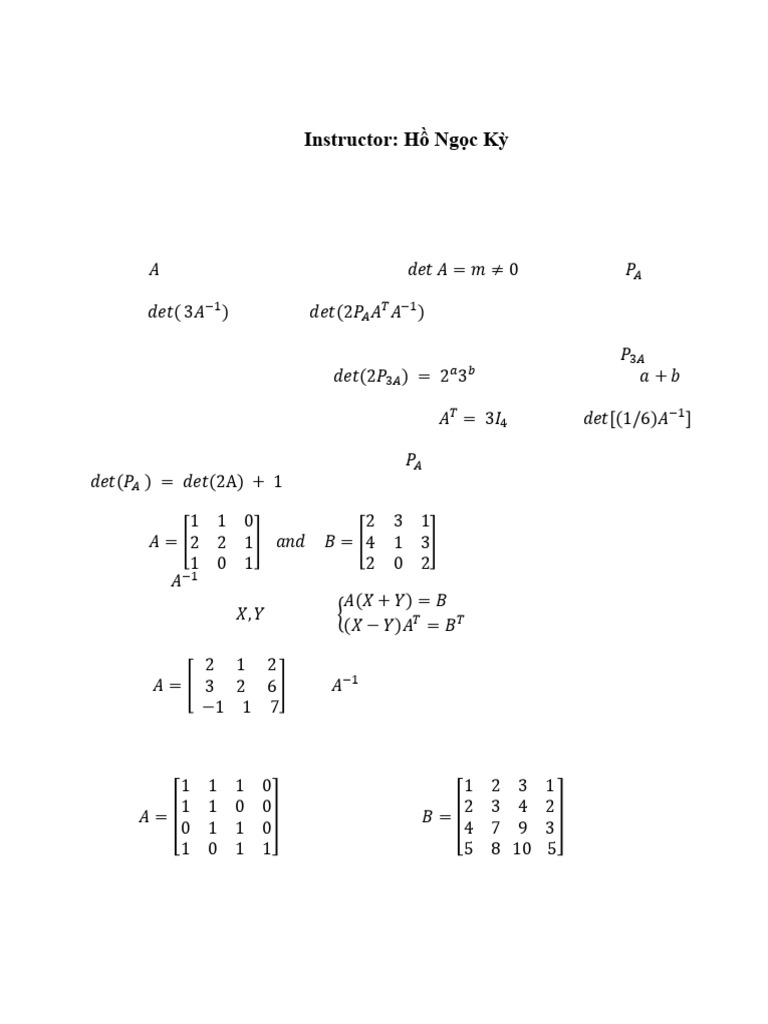 Homework For Session 2 | PDF | Matrix (Mathematics) | Linear Algebra