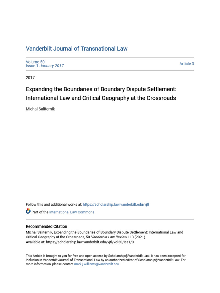 Expanding The Boundaries of Boundary Dispute Settlement - Internat ...