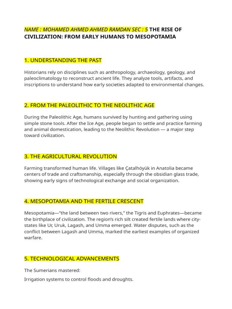 Rise of Mesopotamian Civilization | PDF | Mesopotamia | Sumer
