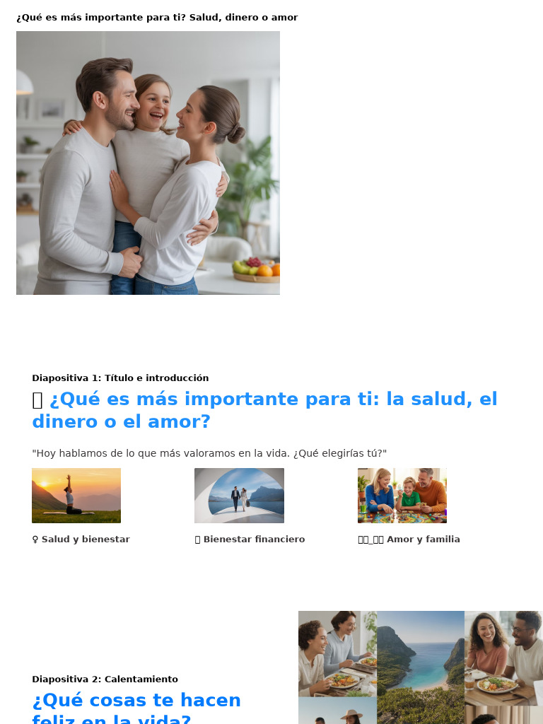 Que Es Mas Importante para Ti Salud Dinero o Amor | PDF | Amor