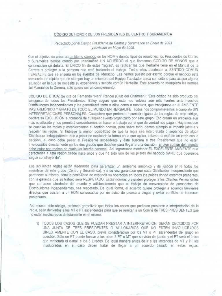 -codigo de honor HBL | PDF