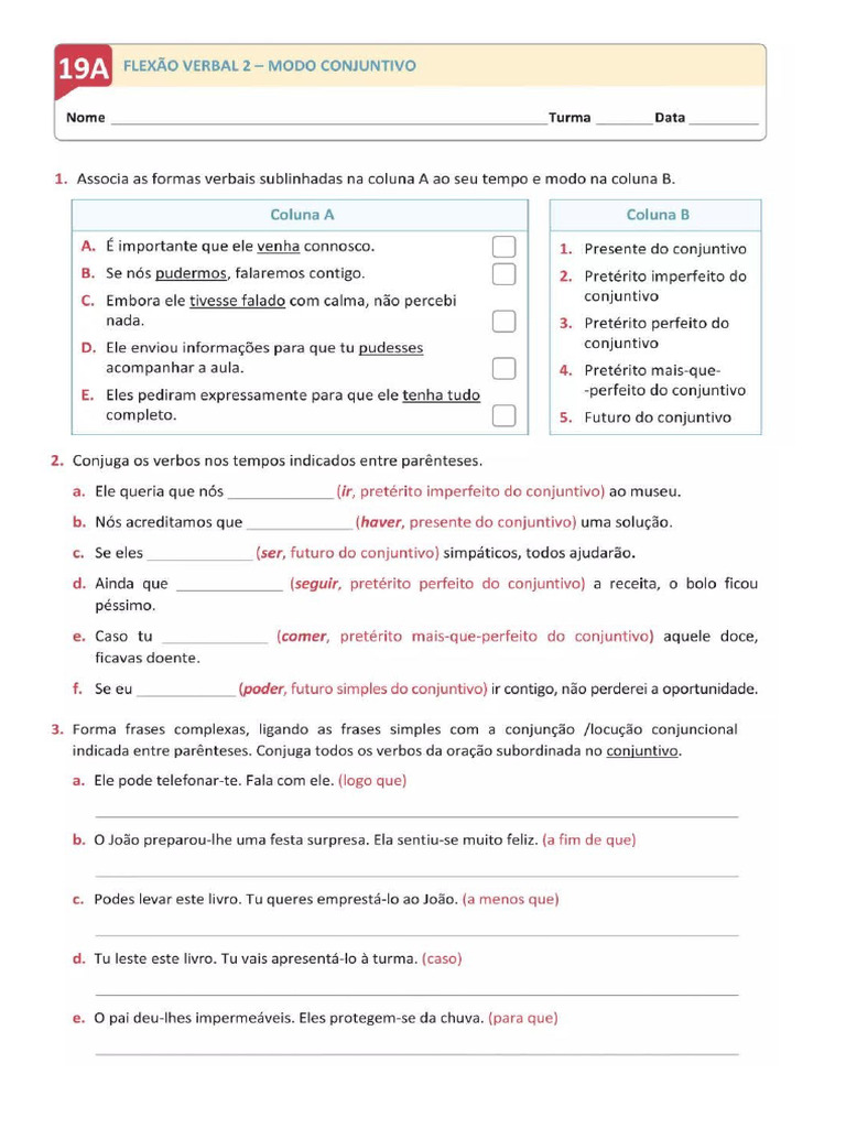 26 - Flexão Verbal 2 - Modo Conjuntivo 7º | PDF