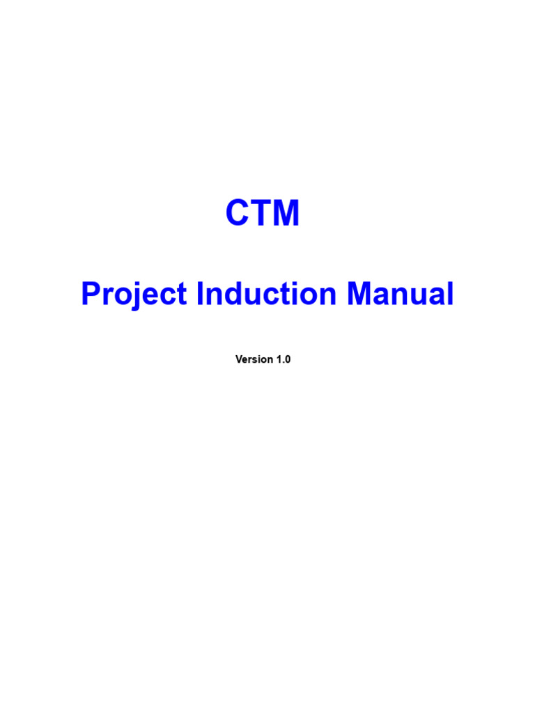 CTM Convergent Portal Induction Manual | PDF | Information Technology ...