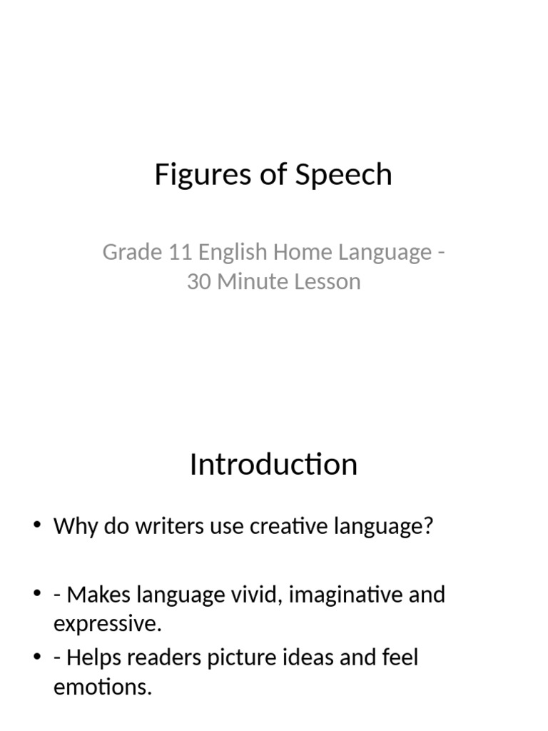 Figures of Speech for Grade 11 English | PDF