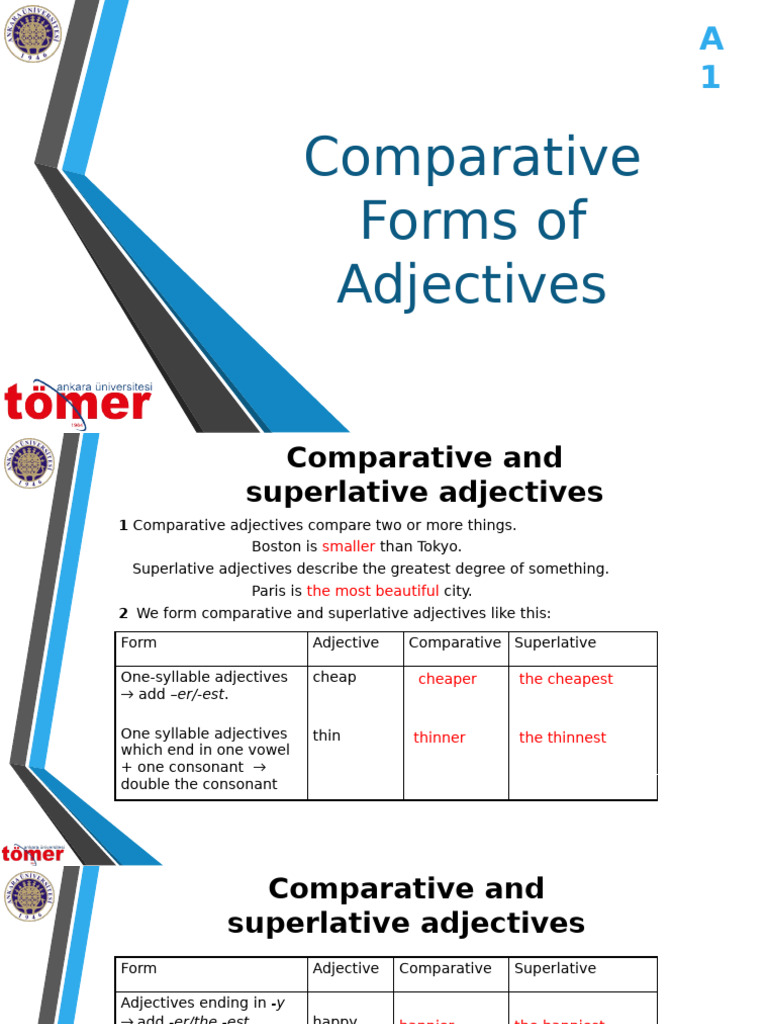 Comparative and Superlative Adjectives Guide | PDF