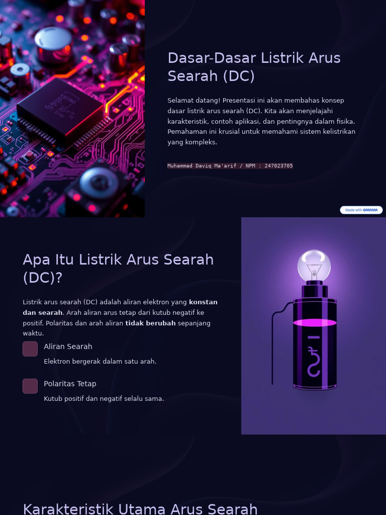 Dasar Listrik Arus Searah (DC) | PDF