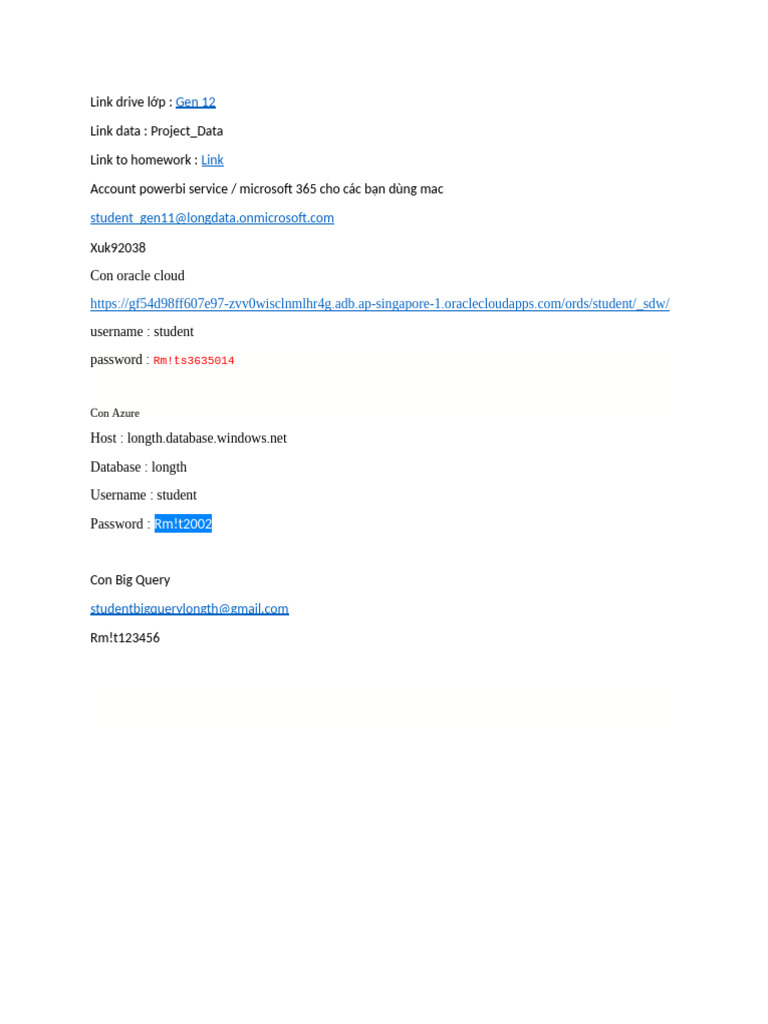 Class Information Level 1 Gen 12 | PDF