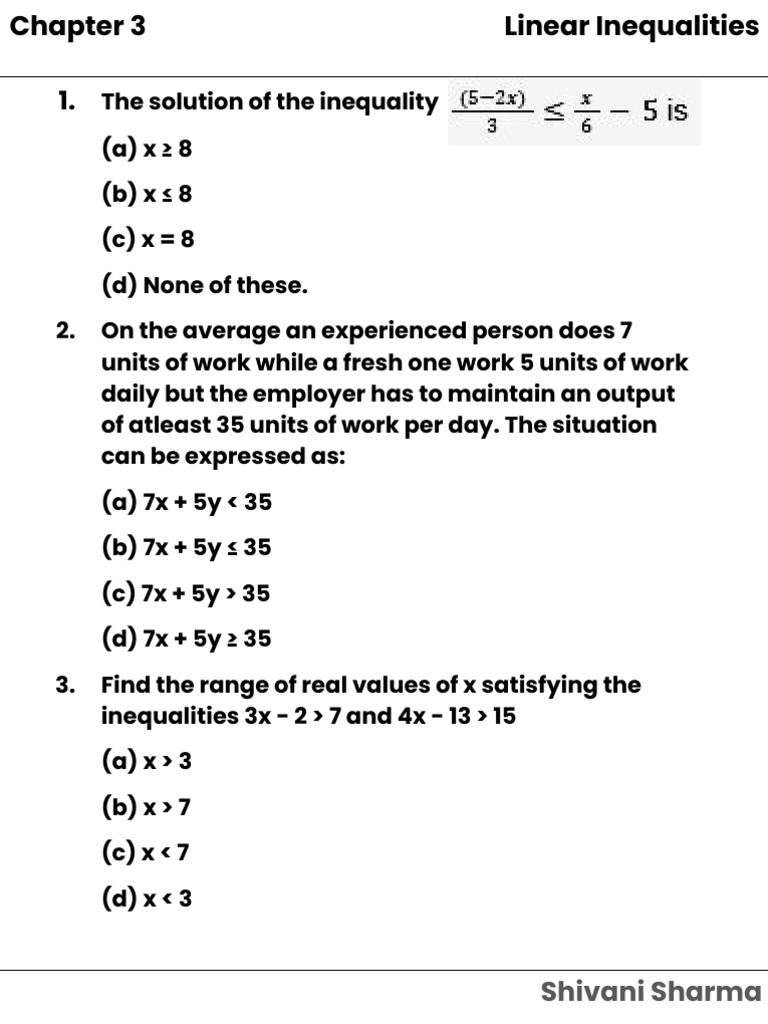 CH 3 Worksheet | PDF | Mathematical Analysis | Mathematics