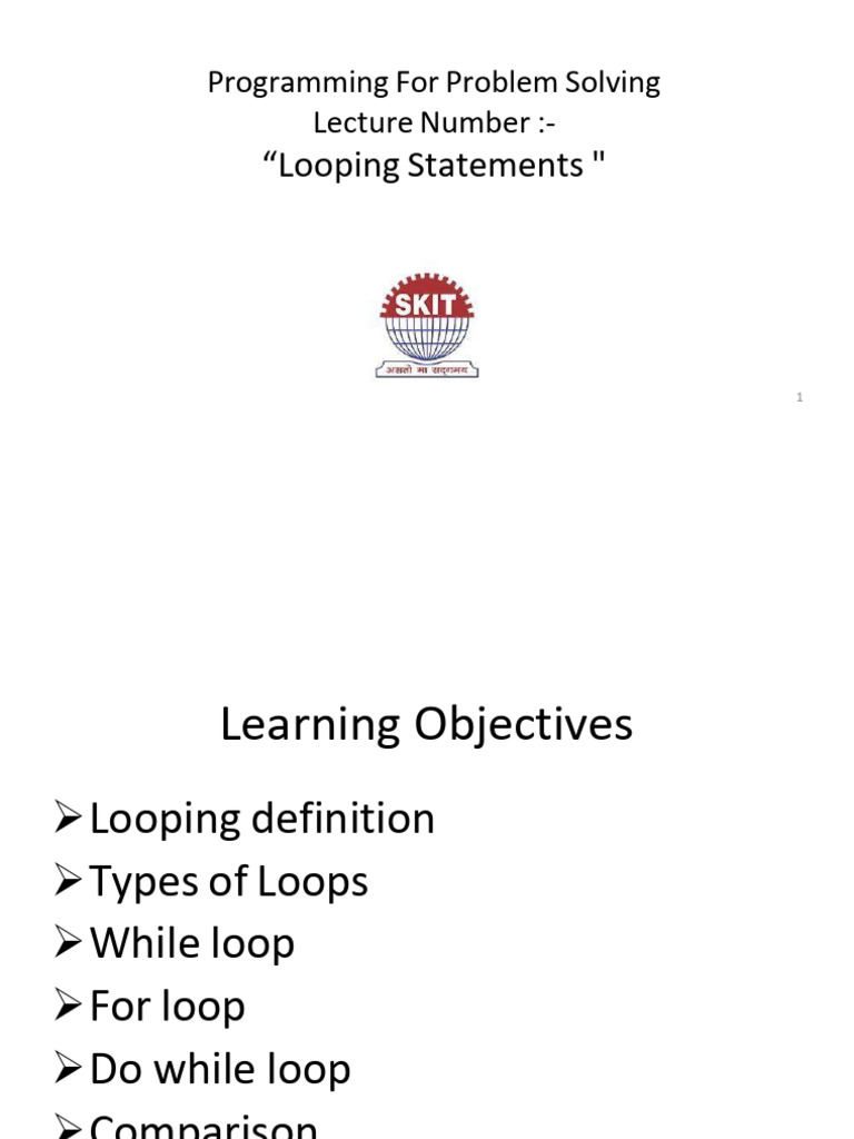 looping statement in c | PDF | Control Flow | Computer Programming