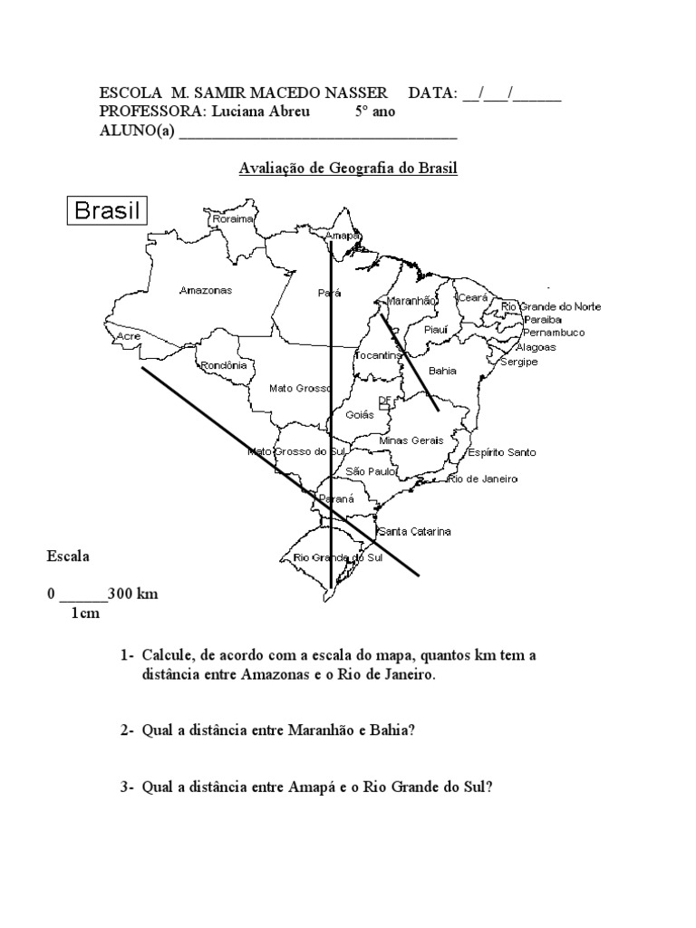 Avaliação de Geografia e História do Brasil | PDF | Ciências Sociais