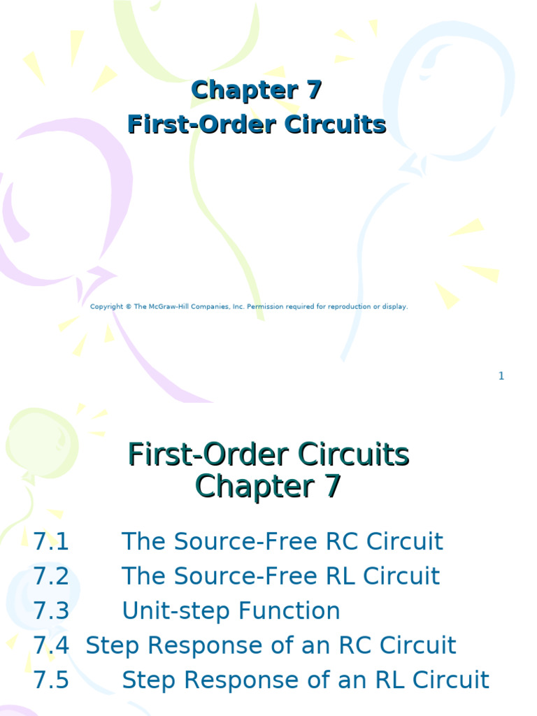 Chapter7 - First Order Ccts | PDF | Electrical Network | Electrical Circuits