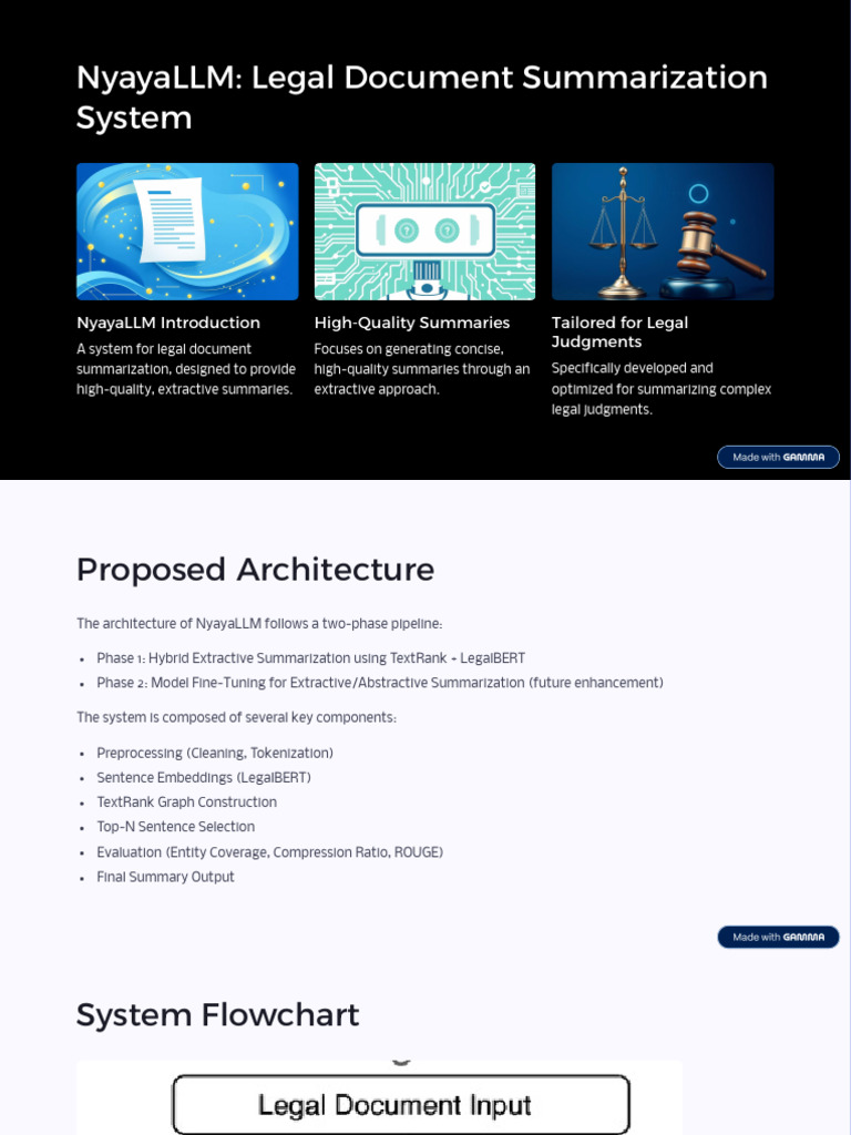 NyayaLLM Legal Document Summarization System | PDF | Applied ...