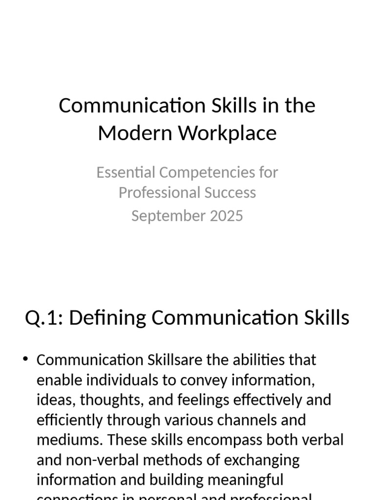 Communication Skills Presentation | PDF