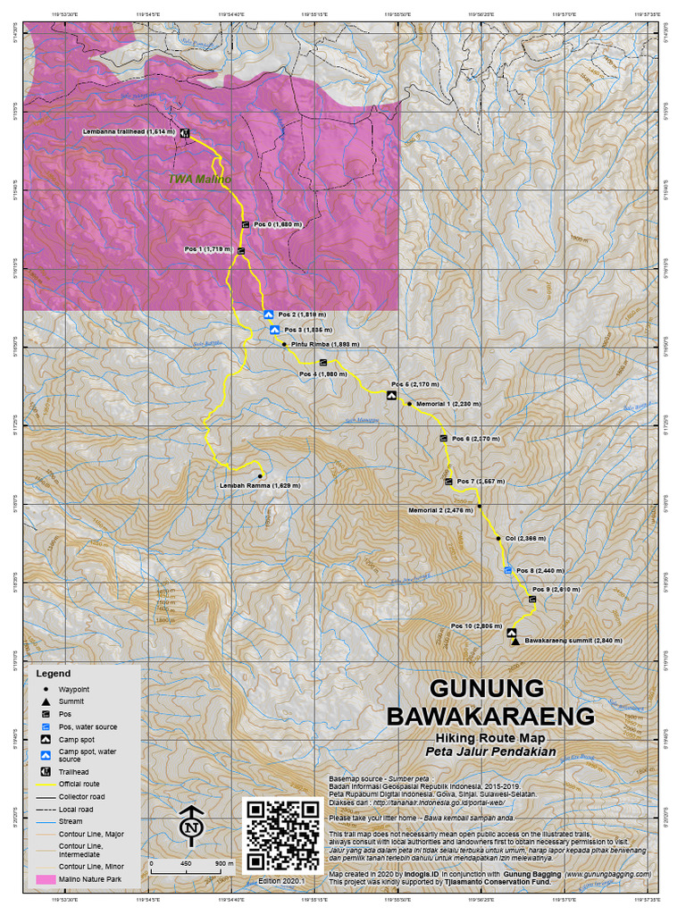 Peta Jalur Pendakian Gunung Bawakaraeng | PDF