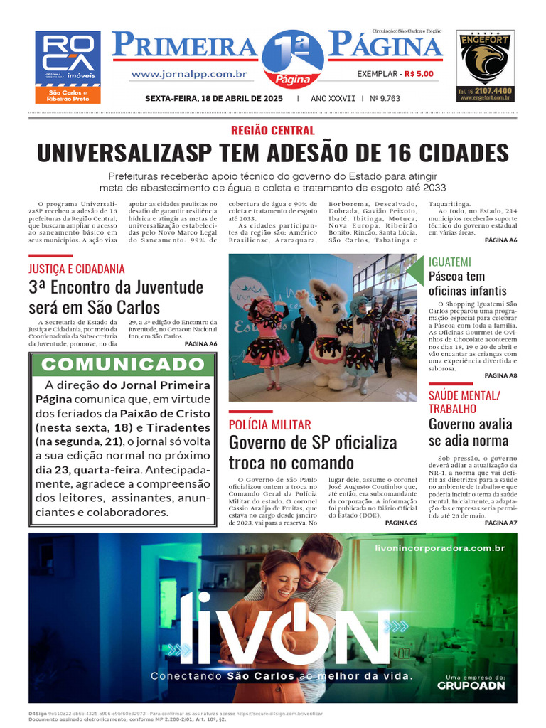 Jornal Pp 18-04-2025 Compressed PDF d4sign | PDF | Páscoa | Brasil