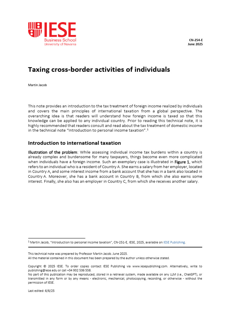 Taxing Cross-Border Activities of Individuals | PDF | Dividend ...