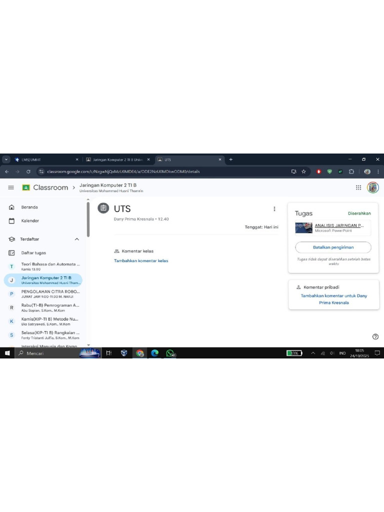 Muhammad Hamid Syukron - 2022231065 - UTS - Jaringan Komputer 2 | PDF