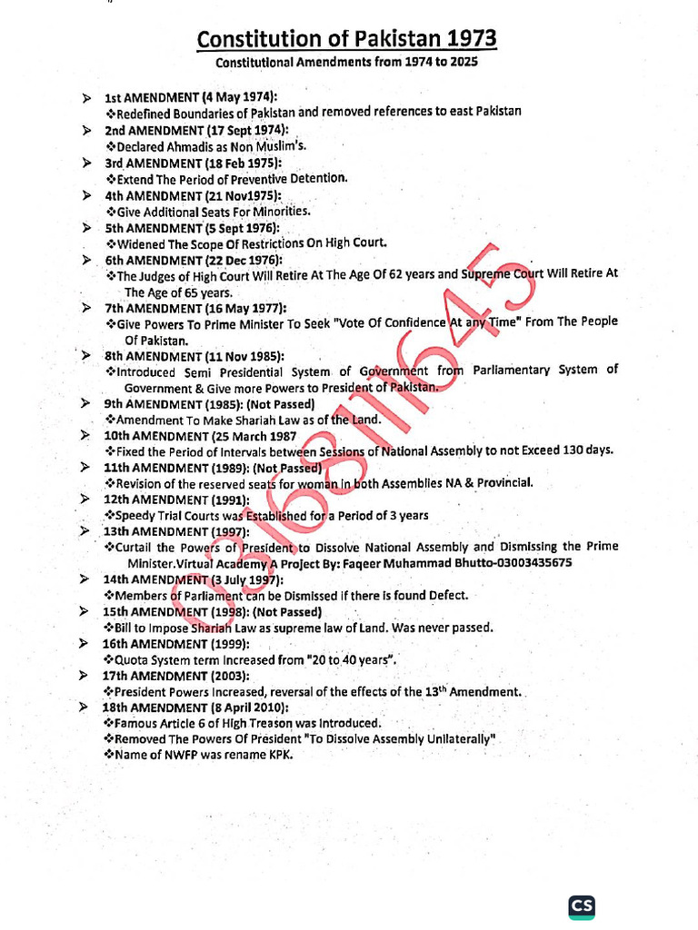 1973 Constitutional Amendments Notes.. | PDF