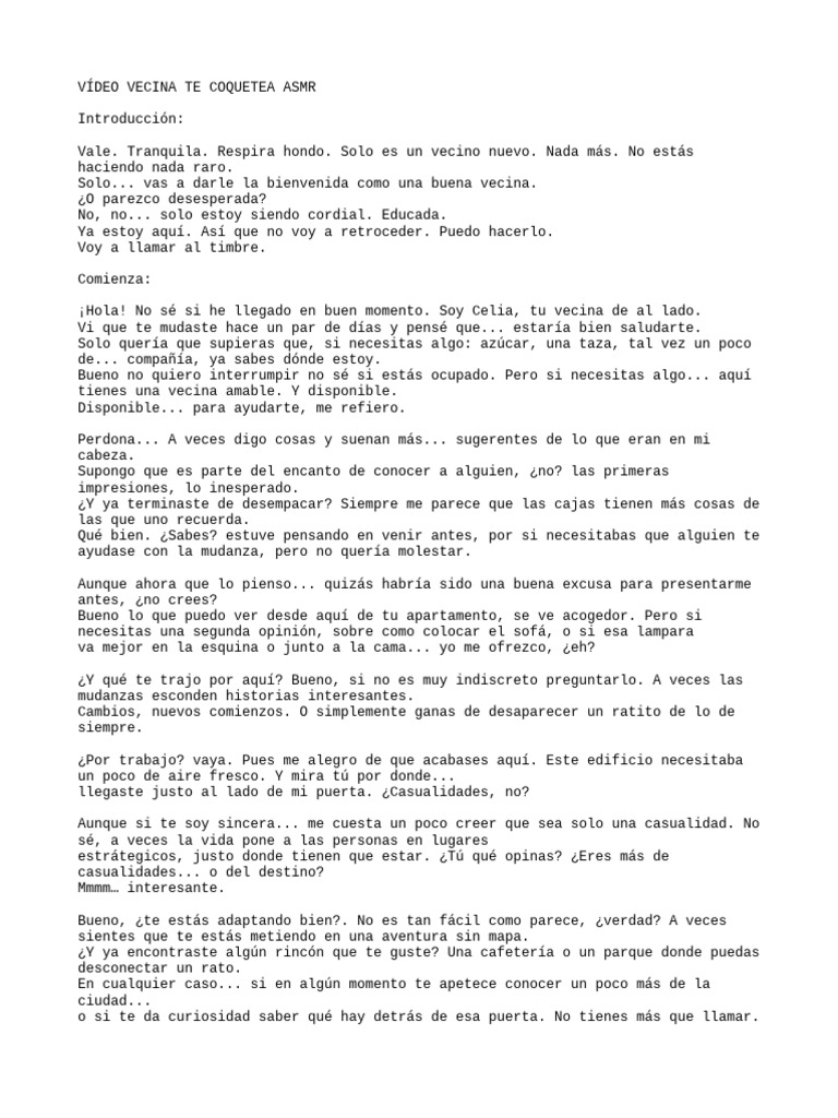 Vídeo Vecina Te Coquetea Asmr | PDF