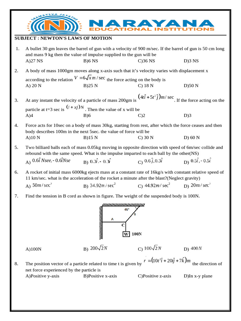 Newton's Laws of Motion | PDF | Force | Tension (Physics)