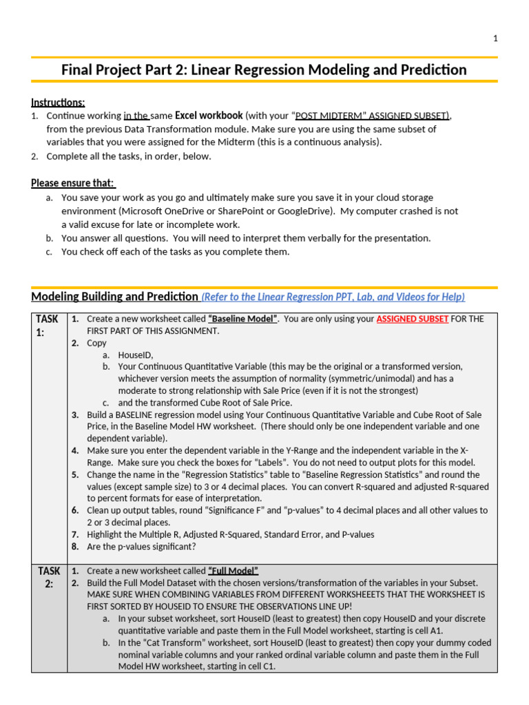 Linear Regression Modeling Guide | PDF | Errors And Residuals ...