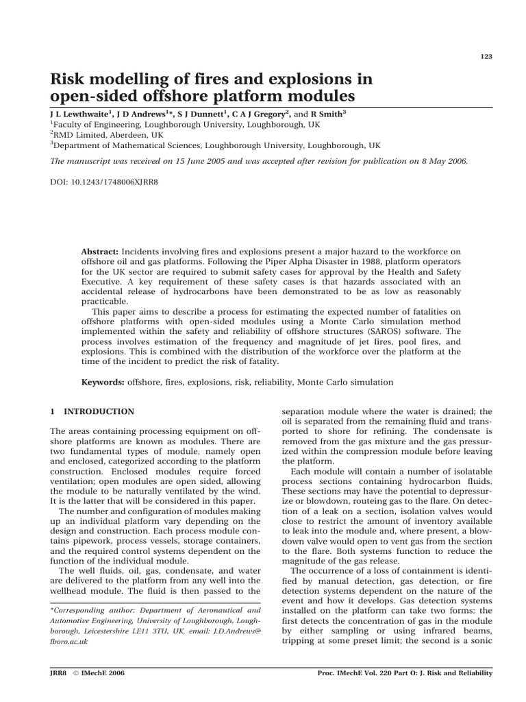 5.risk Modelling of Fires and Explosions in Open Sided Offshore ...