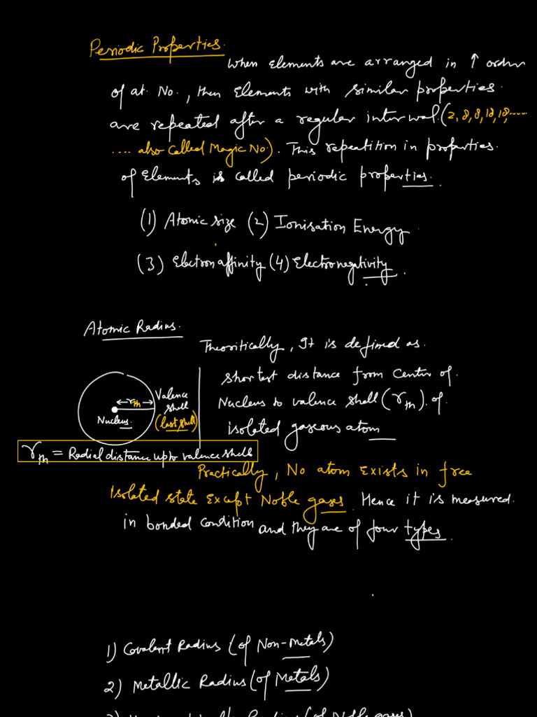 Periodic Table and Periodic Properties - L-05 (Class Notes) - Periodic ...